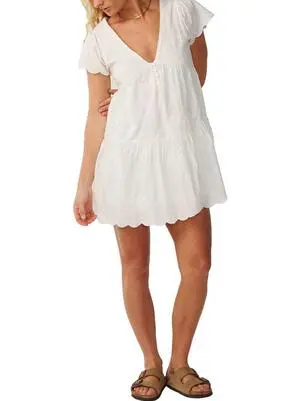 RIP CURL Rip Curl Bossa Nova Embroidered Cotton Mini Dress