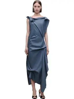 Victoria Beckham Draped Midi Dress - Blue