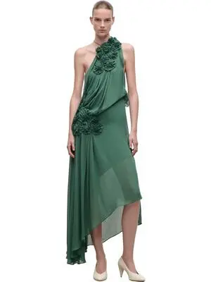 VICTORIA BECKHAM Victoria Beckham Pleated Appliqué Gown