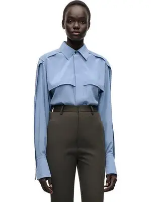 Victoria Beckham Textured Knit Polo Sweater - Blue