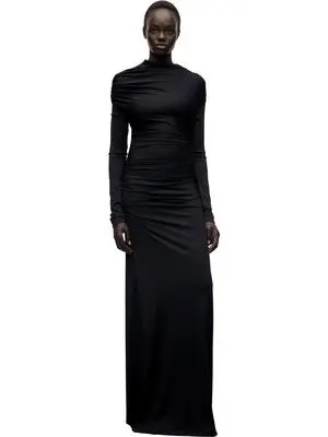 Victoria Beckham Shoulder Drape Gown - Black