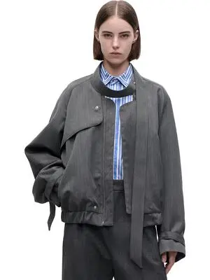 VICTORIA BECKHAM Victoria Beckham Mouline Herringbone Bomber Jacket