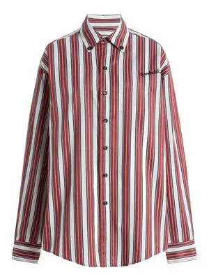 SANDERLAK Striped Cotton Button-down Shirt - Stripe