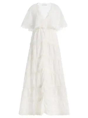 Sea Eleannora Embroidered Cotton Maxi Dress - White