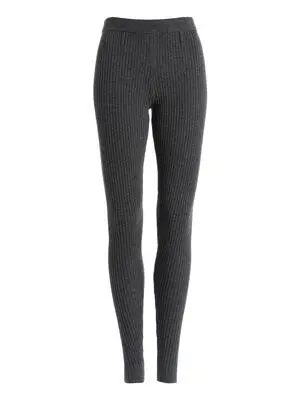 THE GARMENT Wool-cashmere Ribbed Skinny Pants - Grey