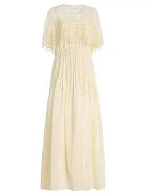 Sea Carlotta Embellished Midi Cape Dress - Ivory
