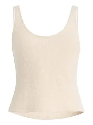 ANEMOS Round Neck Knit Tank Top - White