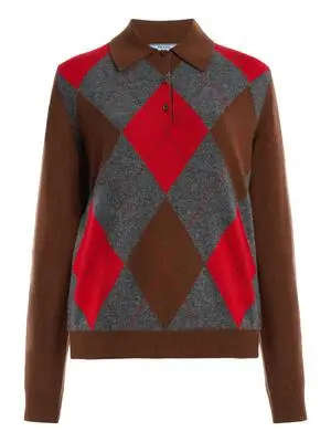 Prada Argyle Cashmere Polo - Multi