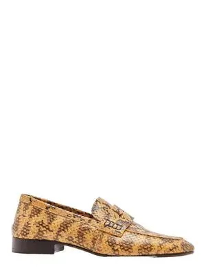 Dries Van Noten Snakeskin-effect Leather Loafers - Yellow