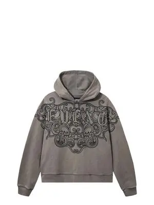 REVENGE Crest Embroidered Hoodie - Grey