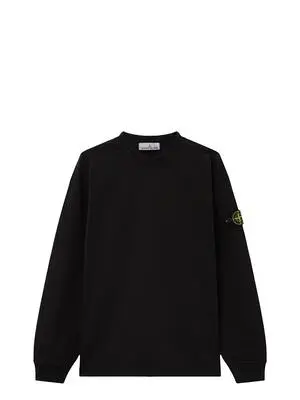 Stone Island Organic Cotton Fleece Sweatshirt - Black