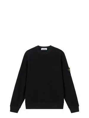 Stone Island Organic Cotton Waffle Knit Sweatshirt - Black