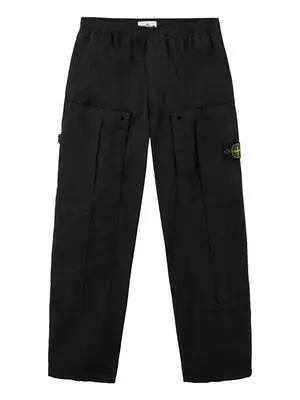 Stone Island Mercerized Organic Cotton Ripstop Pants - Black