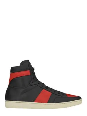 Saint Laurent Court Classic High Top Sneakers - Red