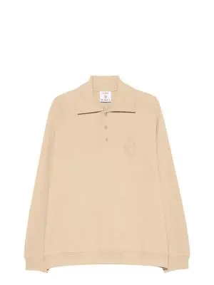 Casablanca Interlock Punto Collared Sweatshirt - Tan