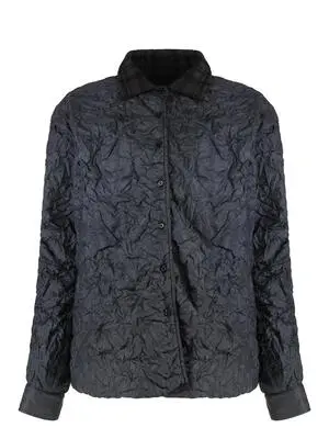 MAISON MARGIELA Reversible Quilted Jacket With Plaid Collar - Grey