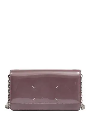 MAISON MARGIELA 11 Cm Mini Patent Leather Shoulder Bag - Viola