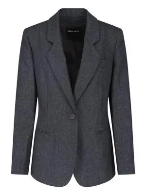 Giorgio Armani Wool-cashmere Stretch Blazer - Grey