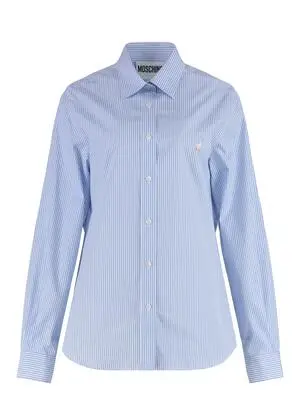 Moschino MOSCHINO Striped Cotton Shirt Light Blue