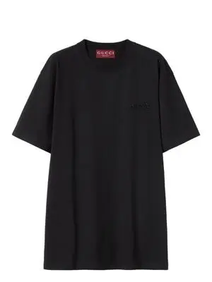 GUCCI GUCCI Embellished Medium-Weight Cotton Crewneck T-Shirt
