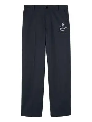 GUCCI Gucci Firenze Since 1921 Print Cotton Mini Belt Loop Ski Pants With Pockets