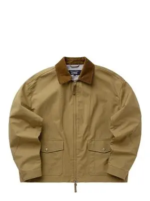 Comme Des Garçons Zip-up Jacket With Corduroy Collar - Beige