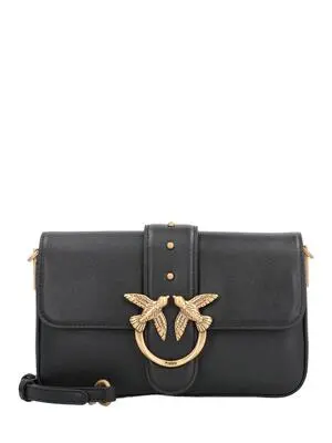 Pinko Love One Mini Slouchy Leather Shoulder Handbag - Black
