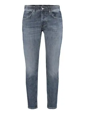 DONDUP DONDUP Carrot-Fit Jeans With Engraved Logo Hardware Denim