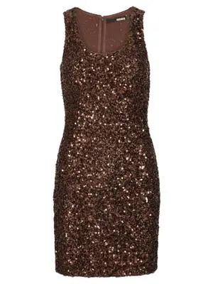 ROTATE BY BIRGER CHRISTENSEN Sleeveless Sequined Mini Dress - Marrone