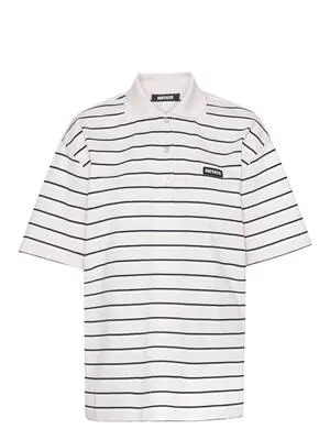 ROTATE BY BIRGER CHRISTENSEN ROTATE Oversized Striped Polo Shirt With Logo Patch Rosa