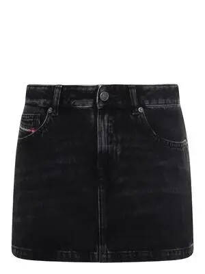 DIESEL® Denim Skirt With Signature Pocket Detailing - Nero