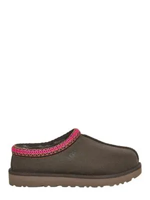UGG Braid Mini Suede Slip-on Slippers With Sheepskin Lining - Grigio