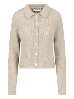 Our Legacy Fuzzy Alpaca-blend Collared Cardigan - Beige