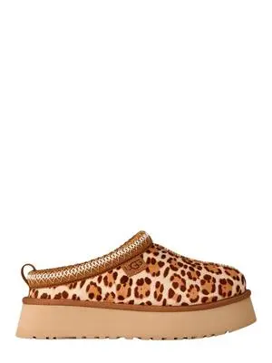 UGG Cow Hair Platform Sandals With Rear Pull Tab - Marrone