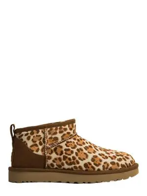 UGG Mini Cow Hair Boots With Asymmetrical Topline - Marrone