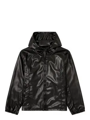 DIESEL® DIESEL Hooded Polyester Jacket With Two-Way Zip And Drawstring Hem Nero