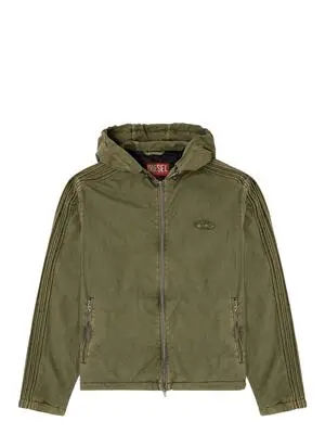 DIESEL® Cotton Jacket Regular Fit With Drawstring Hood, Size - Verde