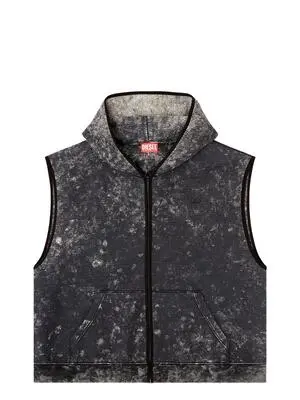 DIESEL® Relaxed-fit Zip Hoodie With Lycra-trim Hood And Embroidered Logo - Nero