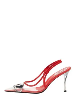 DIESEL® Elasticated Slingback Pumps With Oval D Hardware And 9 Cm Stiletto Heel - Rosso