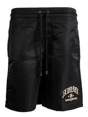 Amiri Logo Patch Drawstring Shorts - Nero