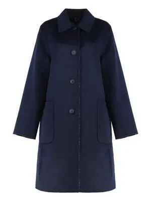 Tory Burch Reversible Wool Jacket With T Monogram - Blue