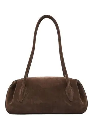 Yuzefi Leather Handle Bag With Magnetic Closure - Marrone