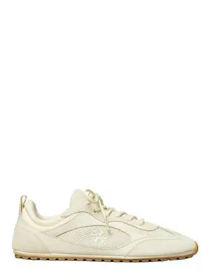 Tory Burch TORY BURCH Suede And Leather Trimmed Lace-Up Sneakers Bianco