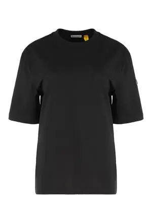 Moncler Logo Patch Cotton T-shirt - Black