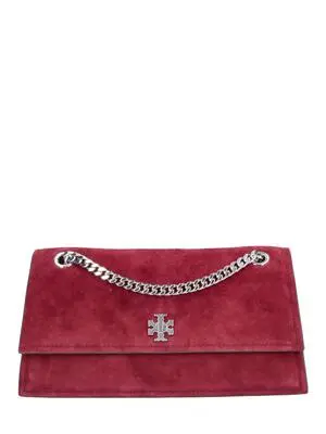 Tory Burch Suede Crossbody Bag With Leather Trim - Red