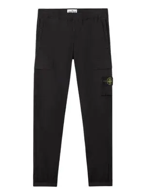 Stone Island Cargo Pants With Elasticated Waist And Cuffs - Nero