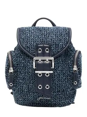 GANNI GANNI Textured Denim Backpack Blu