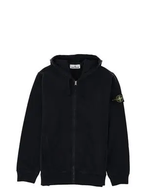 Stone Island Full Zip Cotton Sweatshirt - Blue