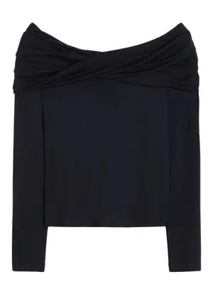 Max Mara MAX MARA Bandeau Wool Top With Glove-Style Sleeves Blu