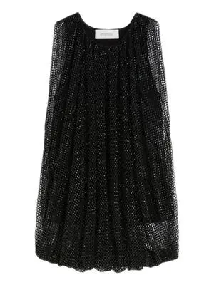 Sportmax Sleeveless Round Neck Bubble Hem Tank Top - Nero